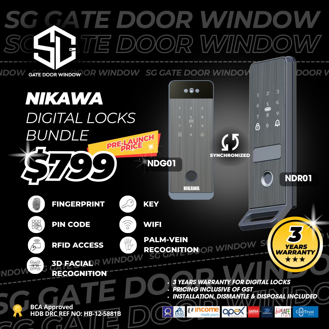 Nikawa Digital Lock Bundle (NDR01 + NDG01), Furniture & Home Living ...