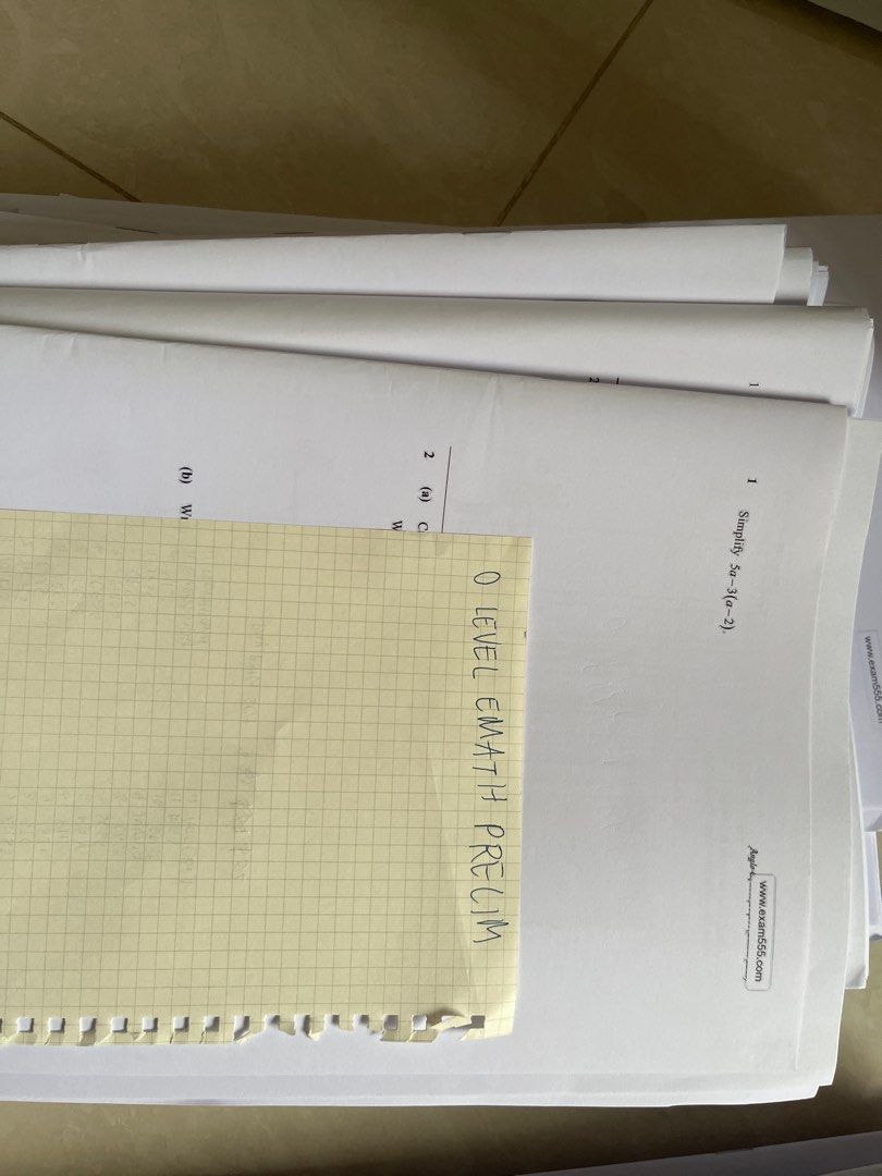 O Level E-Math Prelim Papers, Hobbies & Toys, Books & Magazines ...