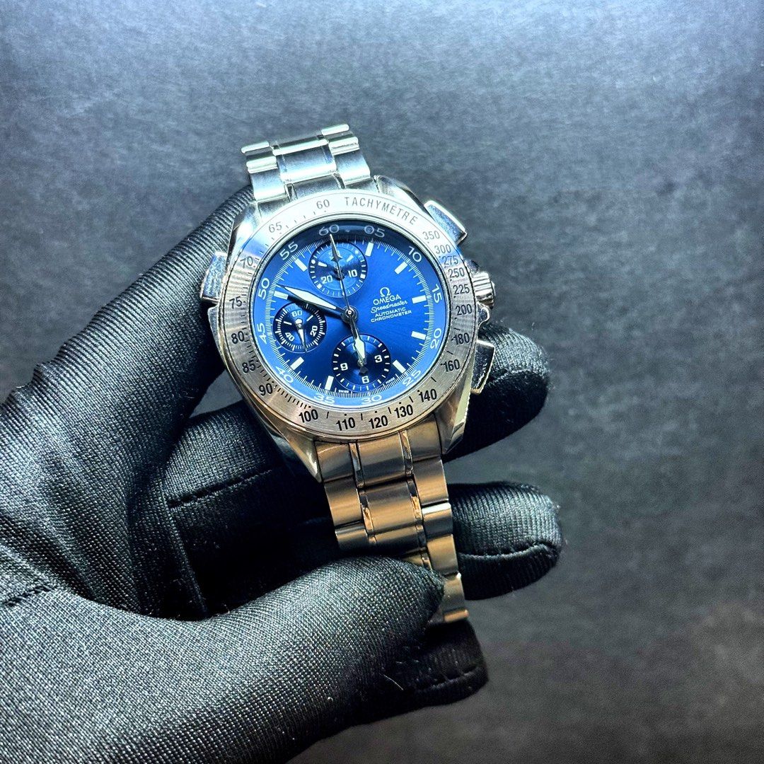 Omega Speedmaster Rattrapante With Rare Blue Dial, 3540.80, Luxury ...