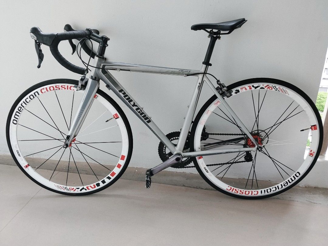 Polygon Helios A6 Road Bike with American Classic Aero Rims, Carbon Fork & Shimano 105 / Ultegra ...