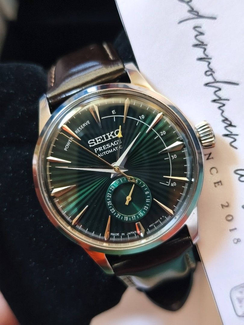 Seiko presage cocktail SSA459j1 beautiful green, Men's Fashion, Watches ...