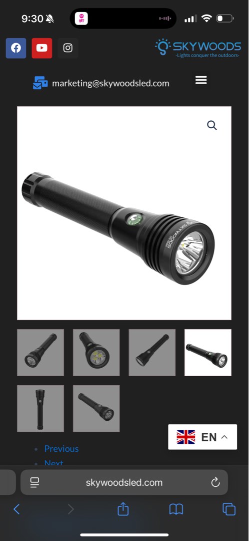 Skywoods Diving Flashlight D6 Max - 5200, Sports Equipment, Other ...