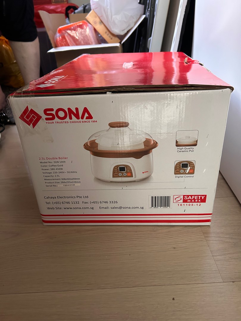 SONA 2.5L Double Boiler - Model SDB 1009, TV & Home Appliances, Kitchen ...