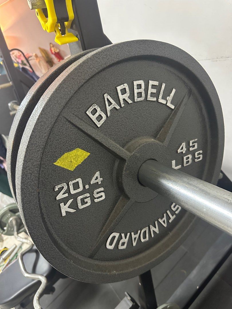 Standard Weight Plates and Bench Press, Sports Equipment, Exercise ...