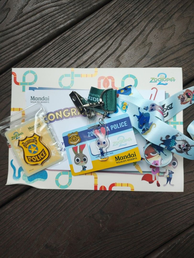 Zootopia Police Badge, ID, and Lanyard Full Set by Mandai wildlife ...