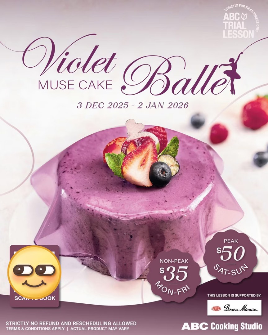 ABC cooking studio Violet Ballet Muse Cake trial, Food & Drinks, Local ...