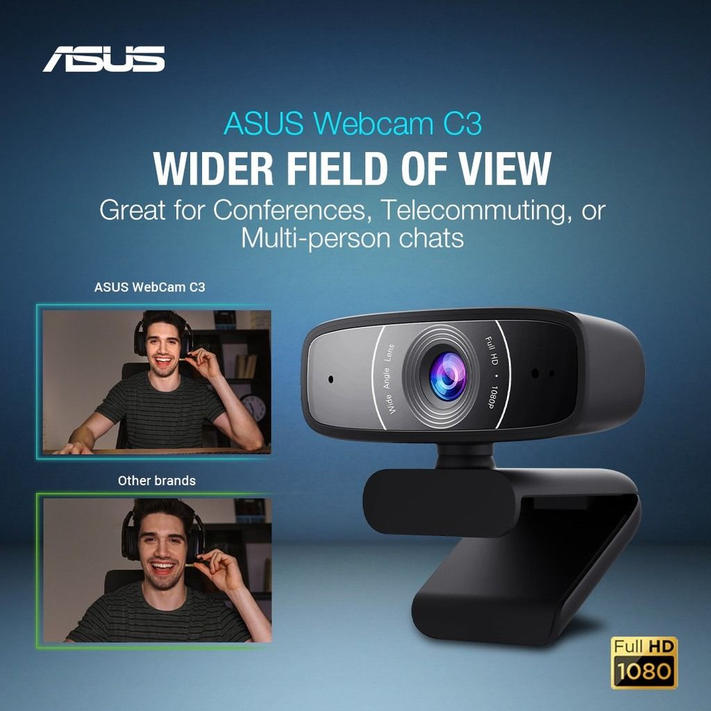 Asus Webcam C3 USB Adjustable Clip Camera with FULL HD 1080p ...