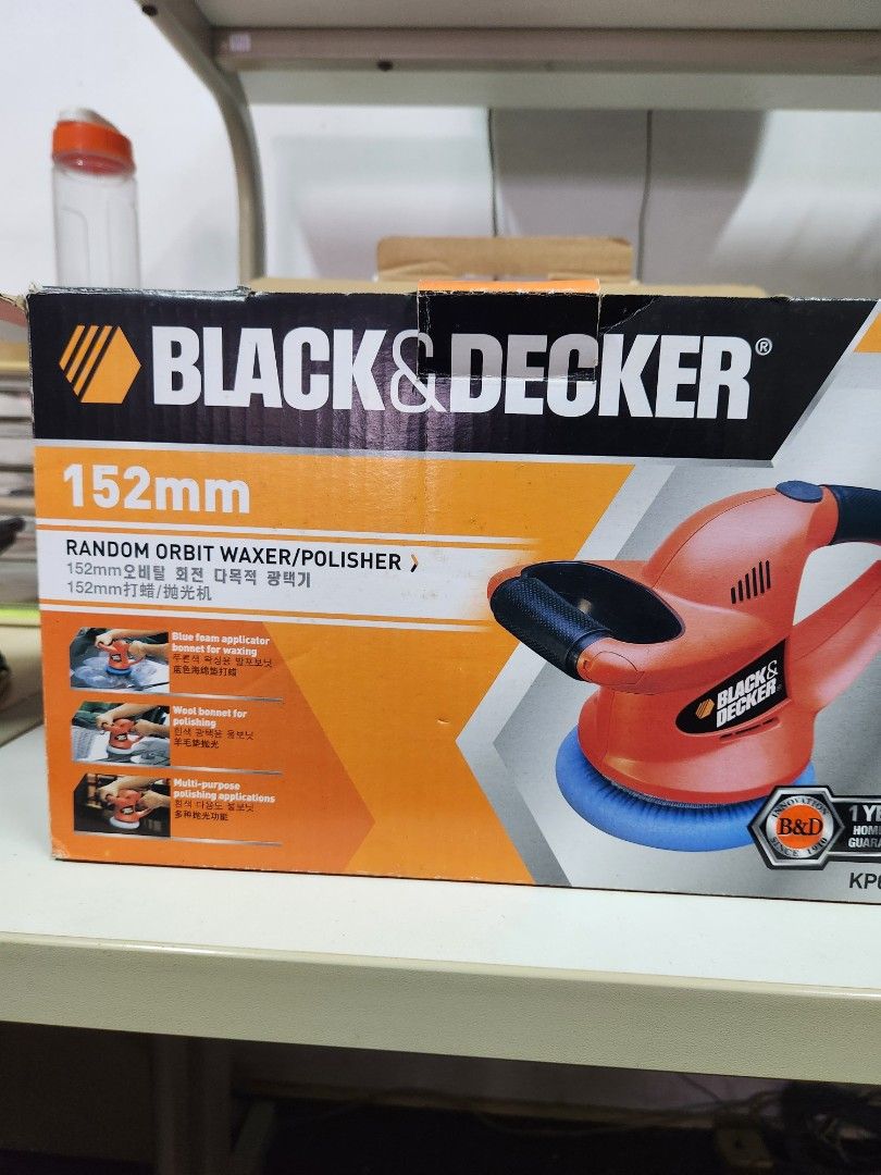 Black & Decker 152mm Random Orbit Waxer/Polisher, Furniture & Home ...