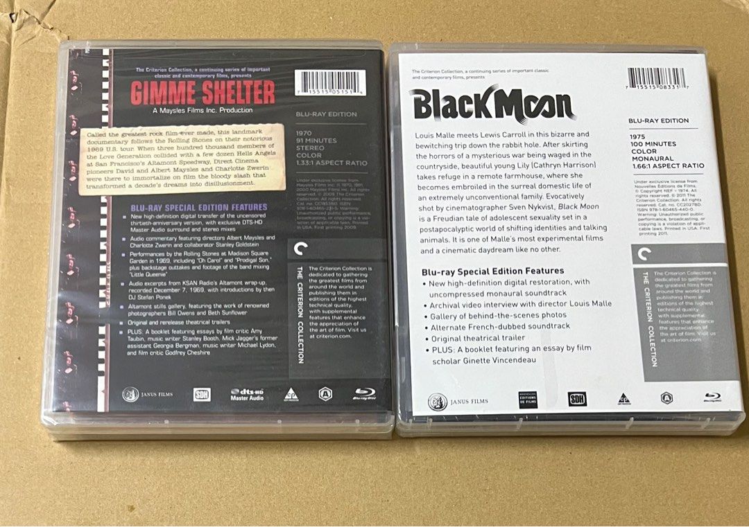 Black Moon Gimme Shelter new and sealed criterion bd bluray not 4k dvd, Hobbies & Toys, Music ...