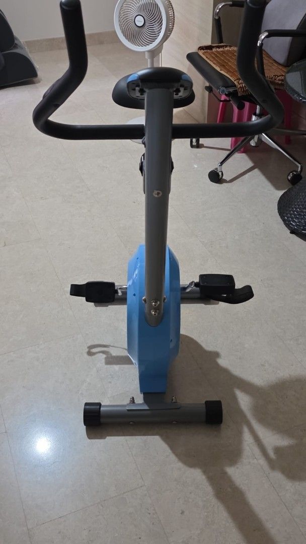 Blue Upright Exercise Bike, Sports Equipment, Exercise & Fitness, Cardio & Fitness Machines on ...