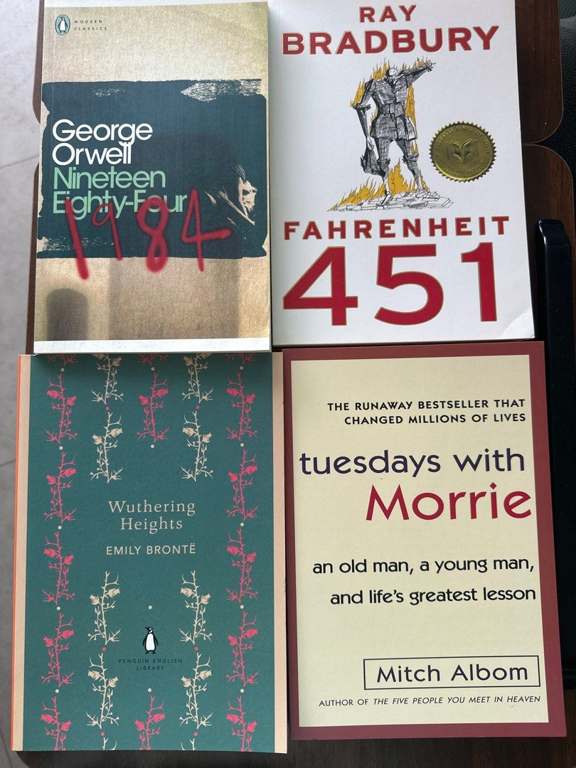 Classic Books - 1984, Fahrenheit 451, Wuthering Heights, Tuesdays with Morrie, Hobbies & Toys ...