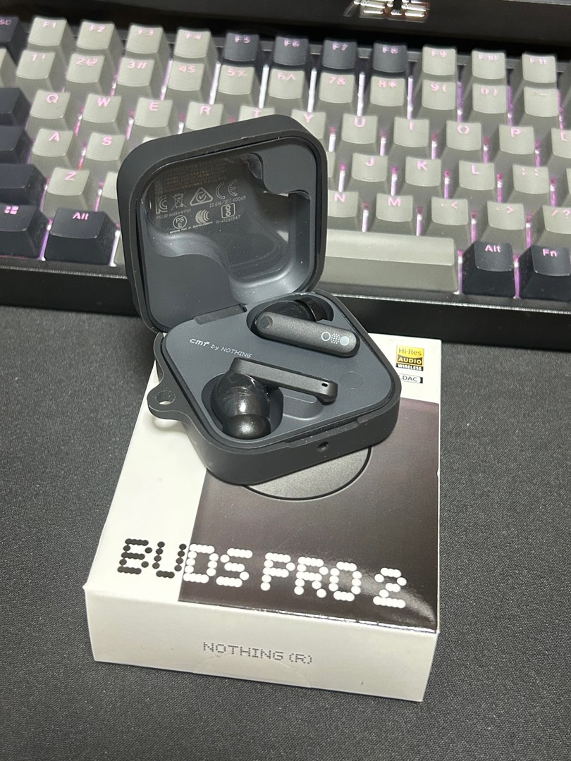 CMF by Nothing Buds Pro 2 Dark Grey Hi-Res Wireless LDAC Bluetooth ANC ...