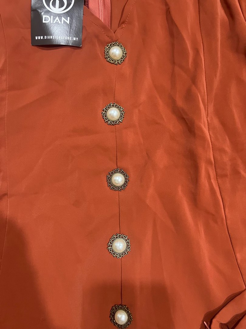 Dian Signature Batik Brick Orange, Women's Fashion, Muslimah Fashion ...