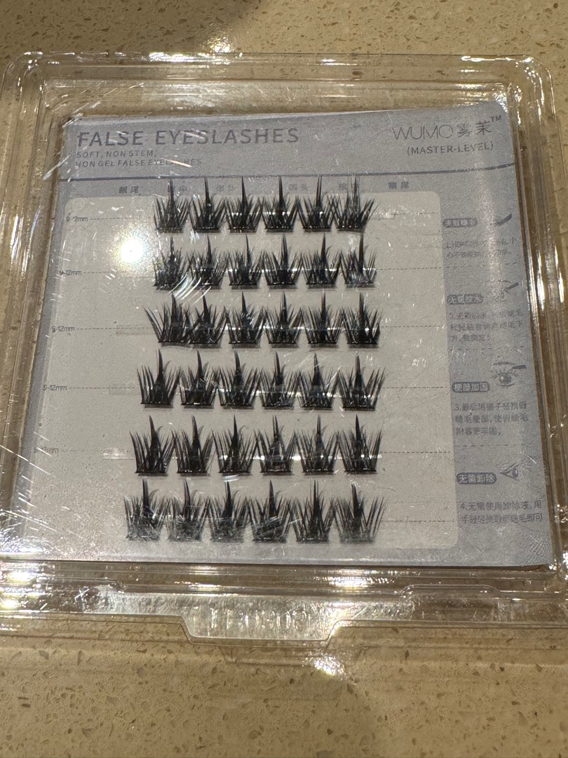 E005) Bambi Eyes 36 Clusters Glue-Free Lashes | Sweet, Downward Curl ...