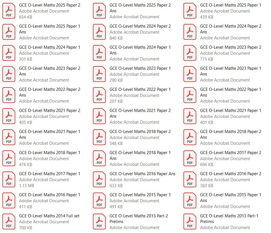 GCE O LEVEL MATHS EXAM PAPERS 10 YEARS including 2025, Hobbies & Toys ...