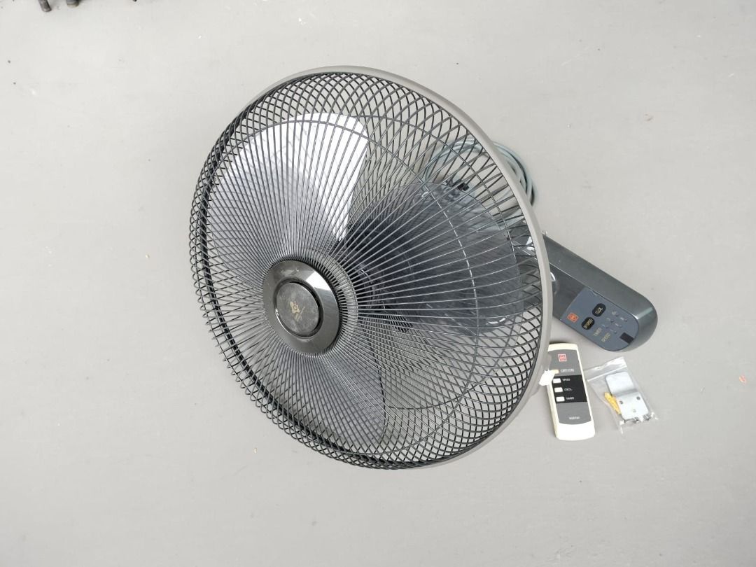 KDK 16" ( 40 cm ) Wall Fan with wall bracket & remote controller ...