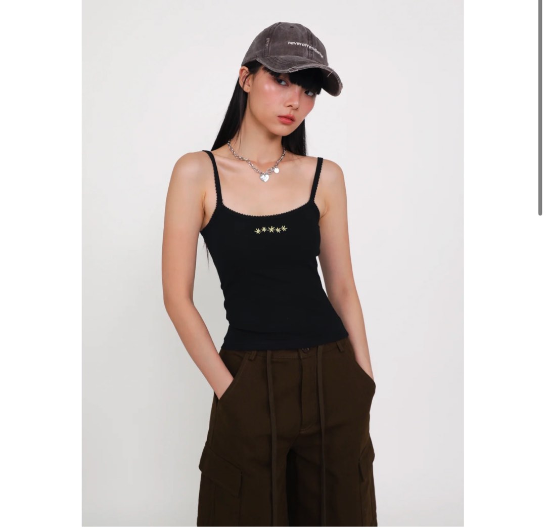Ledell Embroidery Padded Top in black (xs and s) / The Tinsel Rack ...