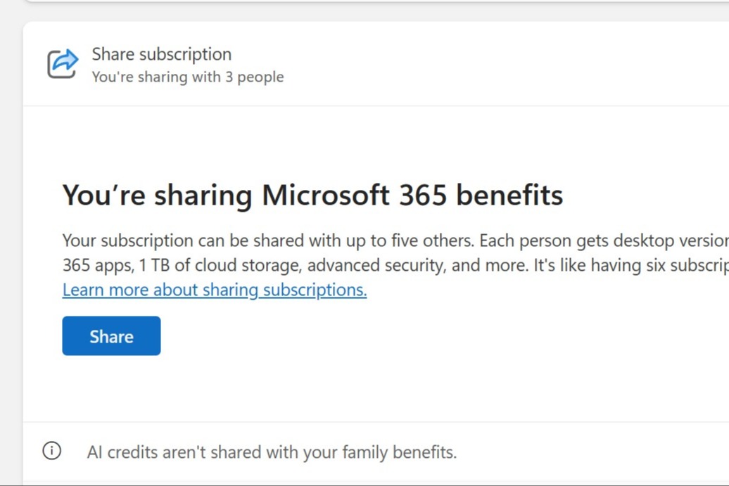Microsoft 365 Family Subscription Sharing, Computers & Tech, Parts ...