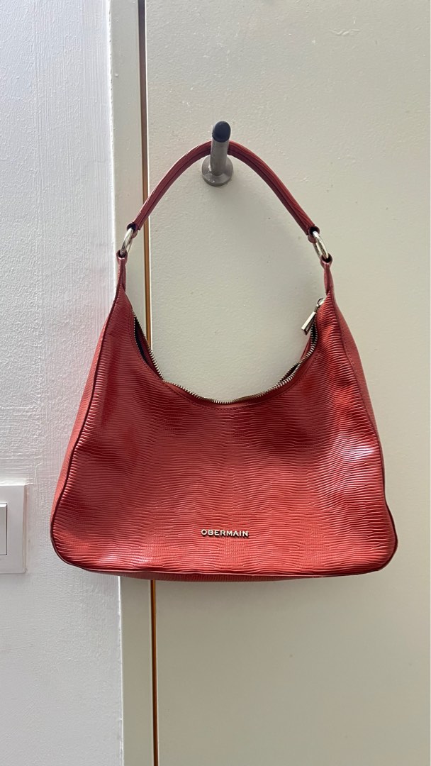 Original Obermain Coral Orange Shoulder Bag, Women's Fashion, Bags ...