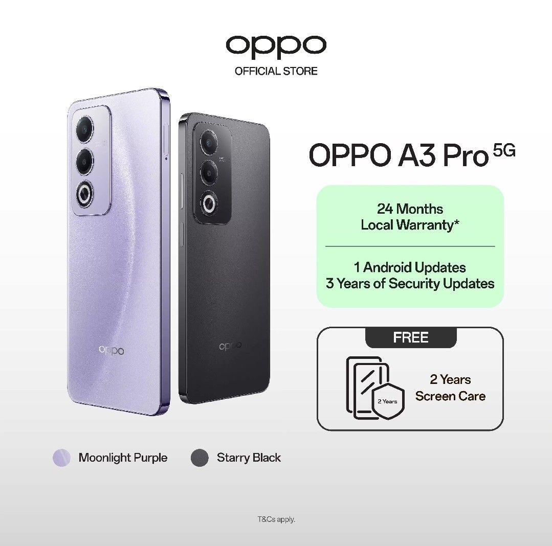 Oppo A3 Pro 5G 128GB Moonlight Purple, Mobile Phones & Gadgets, Mobile Phones, Android Phones ...