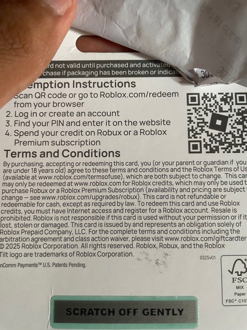 Roblox Gift Card $30, Video Gaming, Gaming Accessories, Game Gift Cards ...