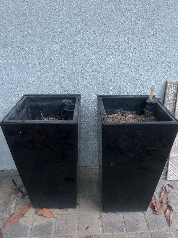 Set of 2 fibre glass planter box tall, Hobbies & Toys, Flowers ...