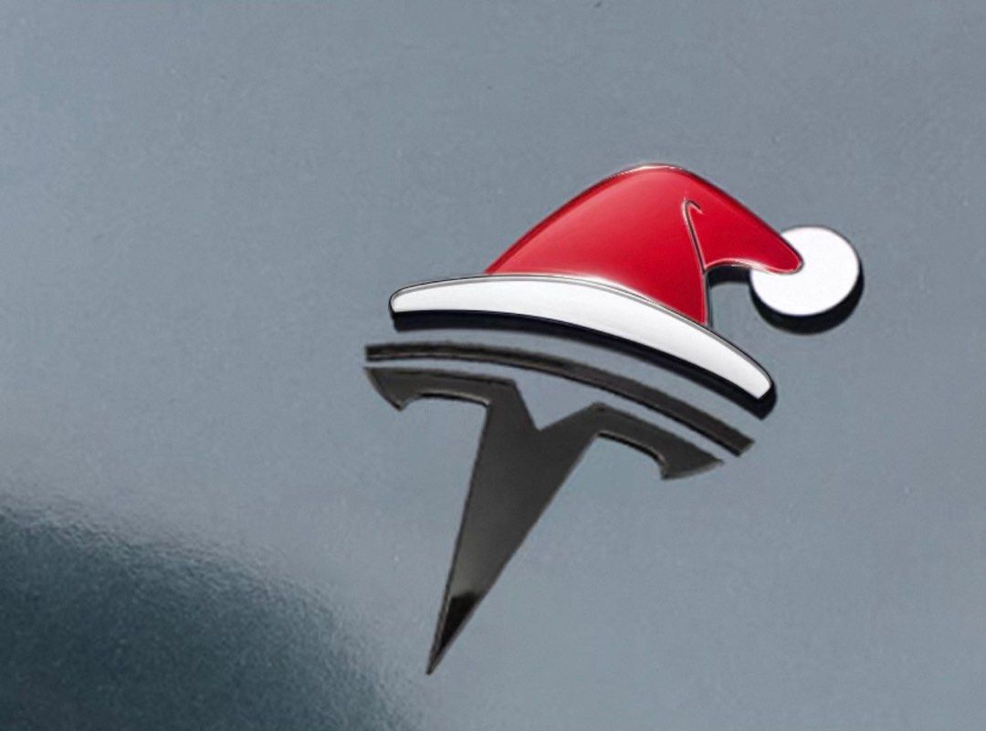 TESLA logo Christmas Santa Hat 3D Stickers, Auto Accessories on Carousell