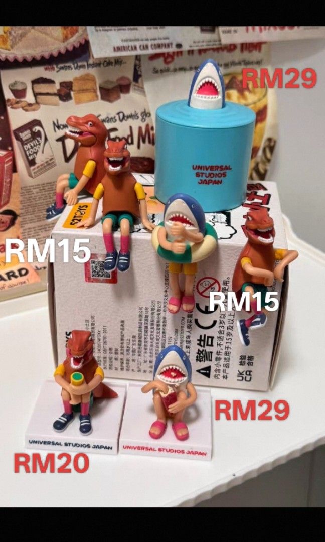 USJ Universal Studios Japan Collaboration Figurines: Jaws x Jurassic Park, Hobbies & Toys, Toys ...