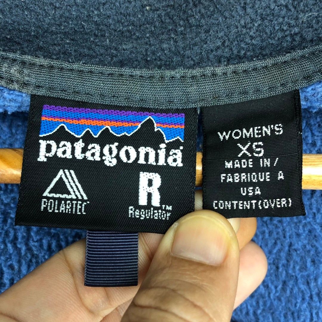 Vintage Patagonia Polartec Regulator Blue Color Block Fleece Jacket USA ...