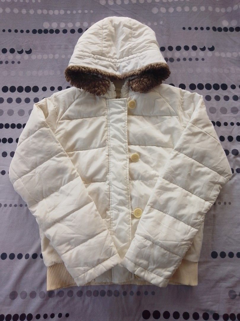 Vintage Ralph Lauren Faux Fur Hood Puffer Zip-Up And Button Closure ...
