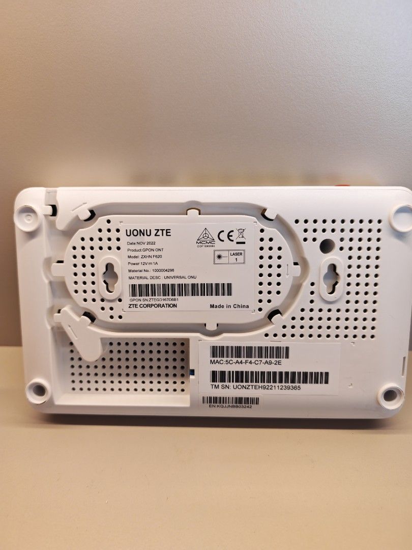 ZTE UONU ONT Modem Router F620, Computers & Tech, Parts & Accessories ...