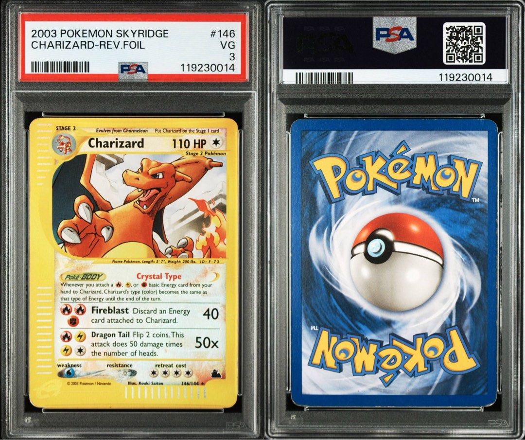 2003 Pokemon Skyridge Charizard Reverse Foil PSA 3, Hobbies & Toys ...