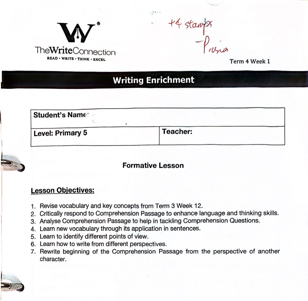 (2025) P5 The Write Connection Compo & English Tuition, Hobbies & Toys ...