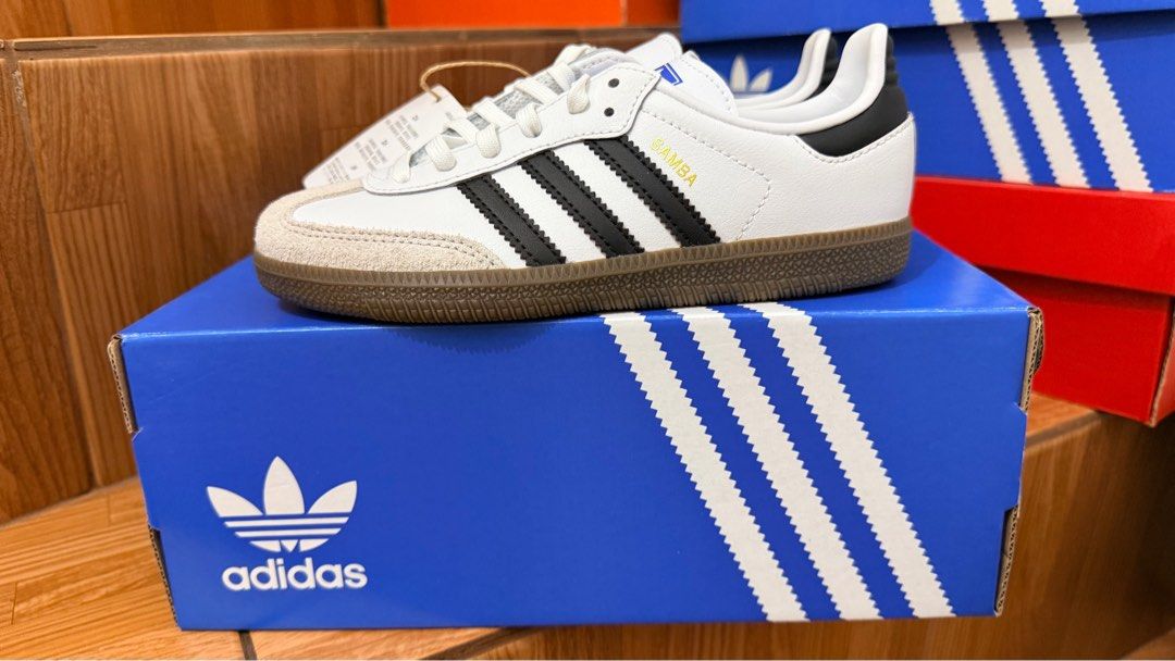 Adidas Samba OG C Shoes - White/Black, Babies & Kids, Babies & Kids ...