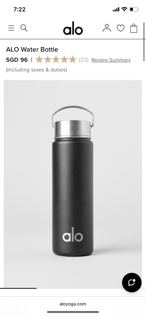 alo yoga water bottle black, Furniture & Home Living, Kitchenware ...