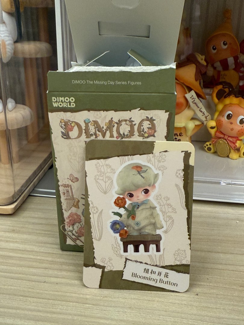 Dimoo missing day figure blooming button, Hobbies & Toys, Toys & Games ...