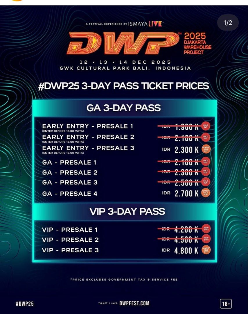 DWP 2025 3 Day Pass, Tickets & Vouchers, Event Tickets on Carousell