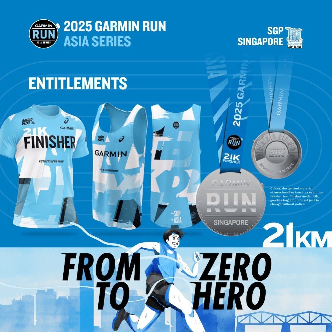 Garmin Run 2025 21Km Finisher & Singlet, Men's Fashion, Activewear on ...