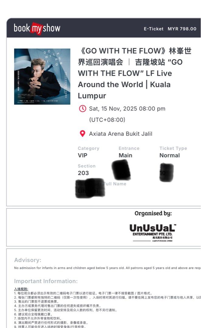 GO WITH THE FLOW Lam Fung (Raymond Lam) Live - Axiata Arena Kuala ...