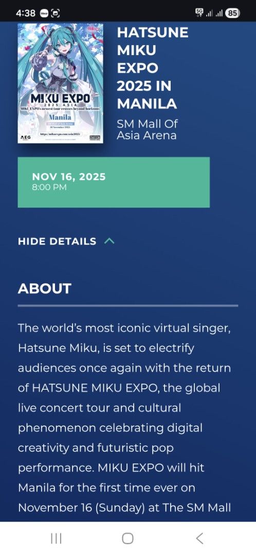Hatsune Miku Expo 2025 Manila - Premium 3 Ticket, Tickets & Vouchers ...