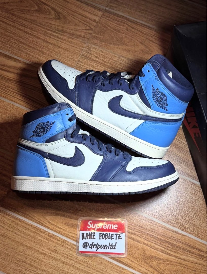 Jordan 1 High Obsidian UNC, Men's Fashion, Footwear, Sneakers on Carousell