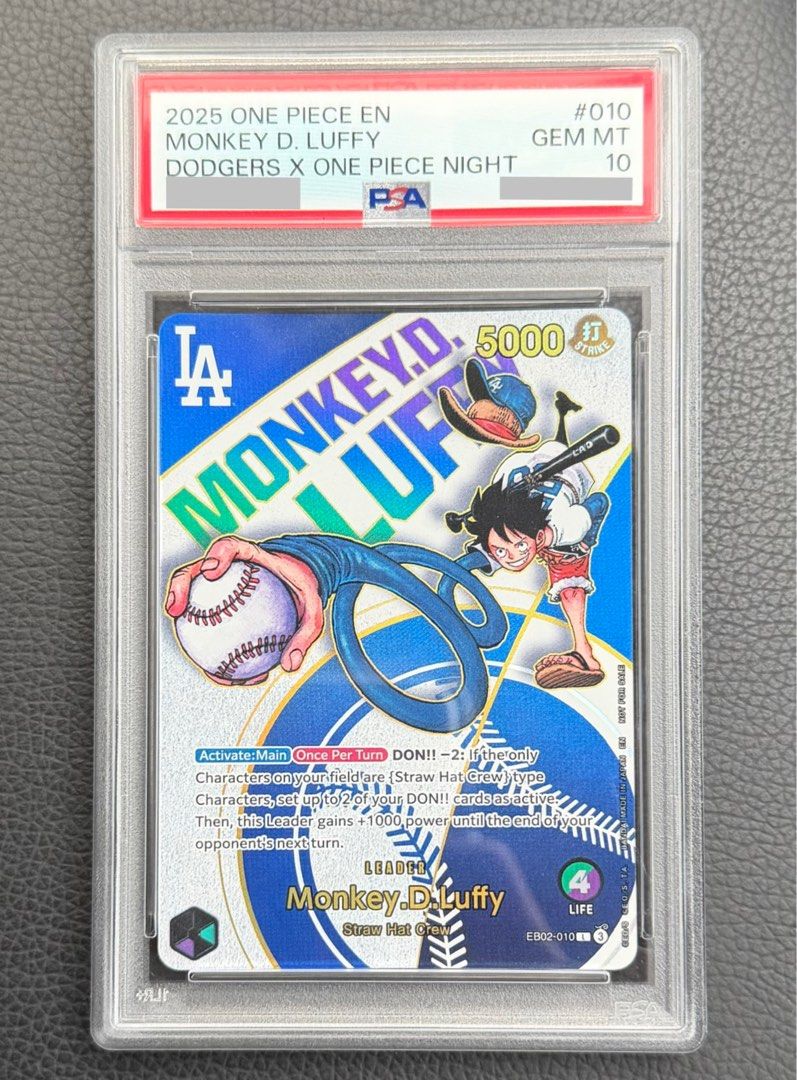 LA Dodgers Monkey D Luffy PSA 10 / One Piece Night / 2025 One Piece TCG ...