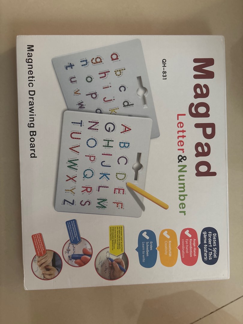 MagPad Letter & Number Magnetic Drawing Board, Hobbies & Toys, Toys ...
