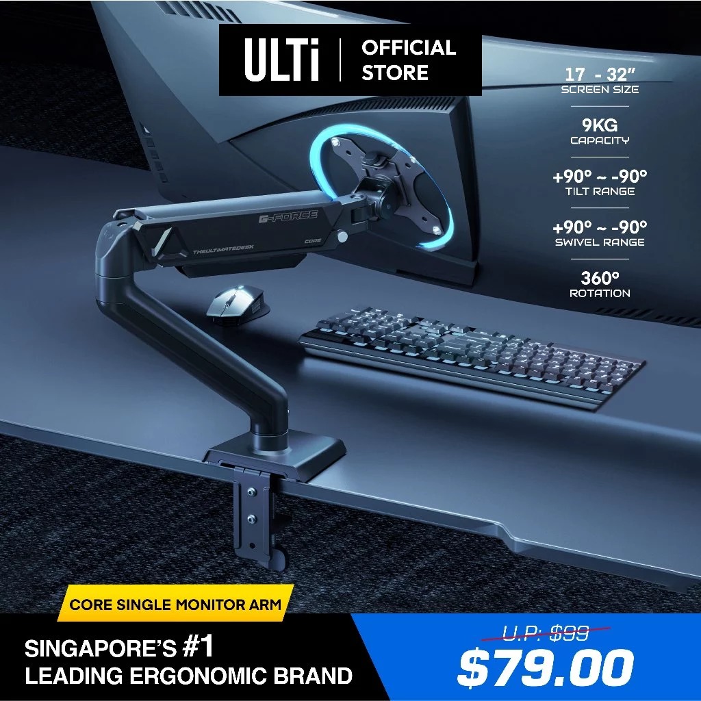 [NEW] ULTi Core Single Monitor Arm | Adjustable Ergonomic Desk Mount ...