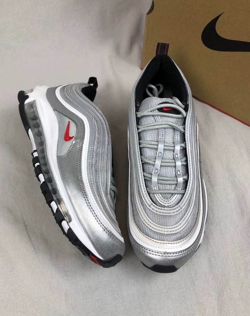 Nike Air Max 97 Silver Bullet running shoes men metallic silver, Women ...