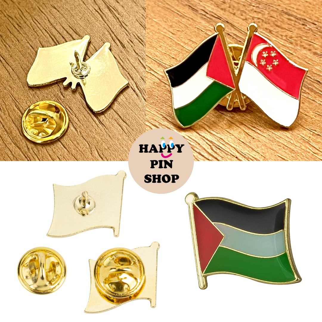 Palestine Flag Pin $4 • Palestine-Singapore Friendship Flag Pin, $8 ...