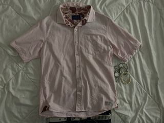 Pink Button-Up Shirt, Women's Fashion, Tops, Shirts on Carousell