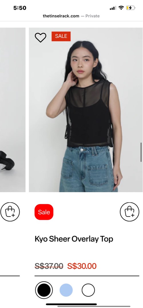 The Tinsel Rack kyo sheer overlay top, Women's Fashion, Tops, Blouses ...