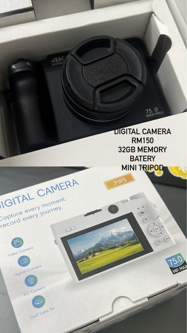 4K Digital Camera with 32GB Memory, Photography, Cameras on Carousell
