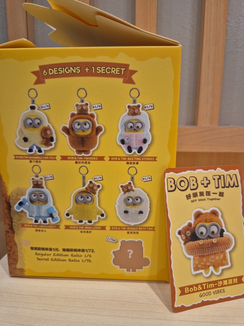 52TOYS Minions Bob + Tim Keychain Blind Box SECRET, Hobbies & Toys ...